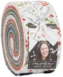 gingiber merrymaking jelly roll 40 2.5-inch strips moda fabrics 48340jr, assorted color