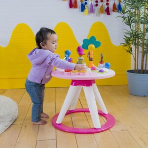 Bright Starts Around We Go 2-in-1 Walk-Around Baby Activity Center & Table, Tropic Coral, Ages 6 Months+