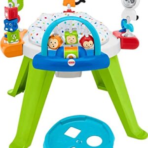 Fisher-Price Baby to Toddler Toy 3-In-1 Spin & Sort Activity Center and Play Table with Playmat and 10+ Activities, Retro Roar