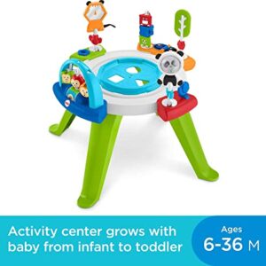 Fisher-Price Baby to Toddler Toy 3-In-1 Spin & Sort Activity Center and Play Table with Playmat and 10+ Activities, Retro Roar