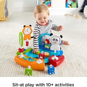 Fisher-Price Baby to Toddler Toy 3-In-1 Spin & Sort Activity Center and Play Table with Playmat and 10+ Activities, Retro Roar