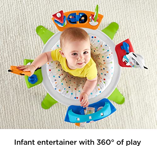 Fisher-Price Baby to Toddler Toy 3-In-1 Spin & Sort Activity Center and Play Table with Playmat and 10+ Activities, Retro Roar