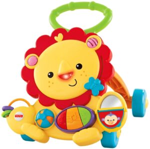 fisher-price baby & toddler toy musical lion walker push along with lights sounds & developmental activities for ages 6+ months