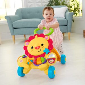 Fisher-Price Baby & Toddler Toy Musical Lion Walker Push Along with Lights Sounds & Developmental Activities for Ages 6+ Months