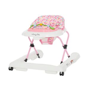 dream on me 2-in-1 ava baby walker, easy convertible baby walker, walk behind, height adjustable seat, added back support, detachable slate, spring pink