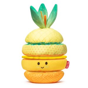 melissa & doug multi-sensory pineapple soft stacker infant toy - stacking toys for babies, pineapple stacking toy for infants