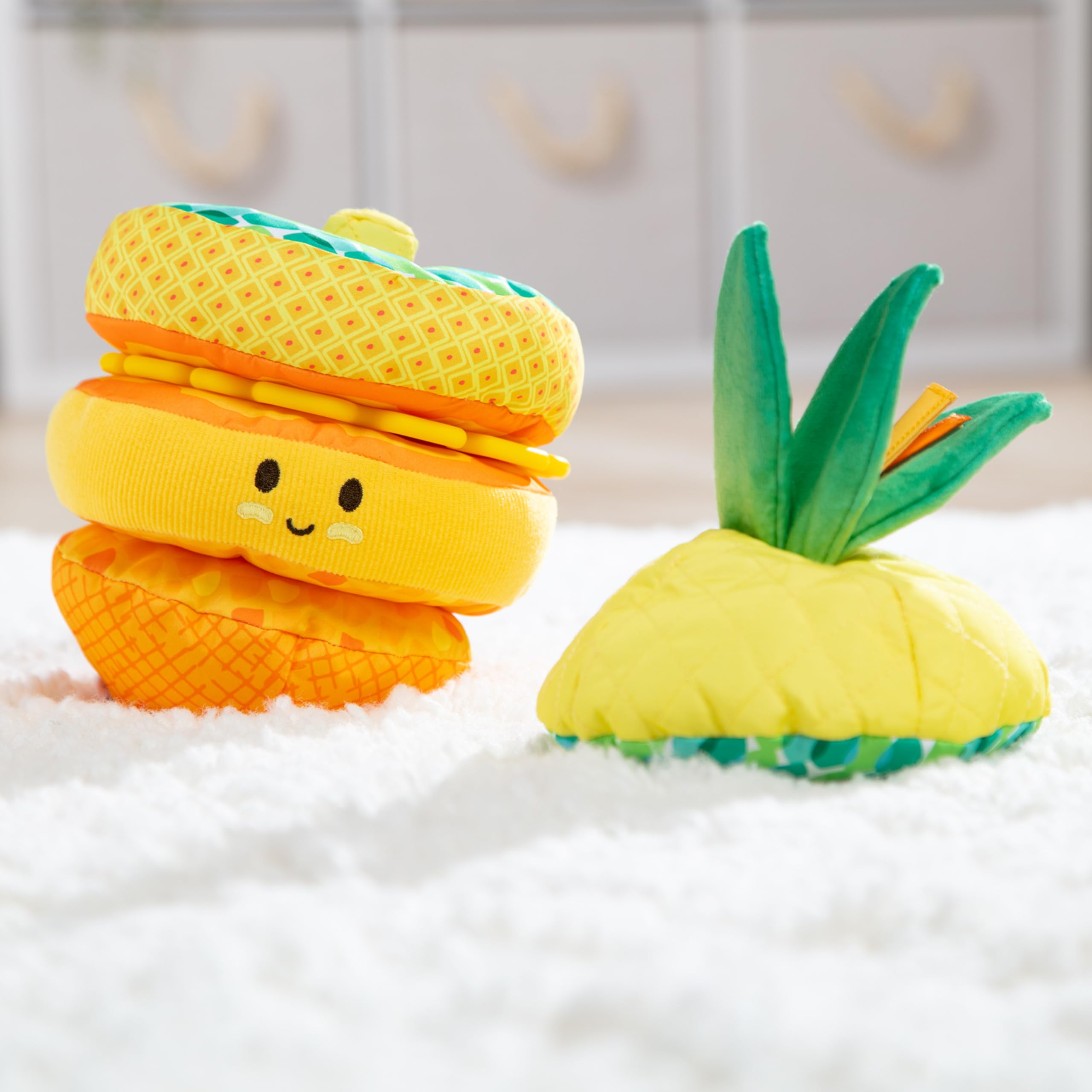 Melissa & Doug Multi-Sensory Pineapple Soft Stacker Infant Toy - Stacking Toys For Babies, Pineapple Stacking Toy For Infants