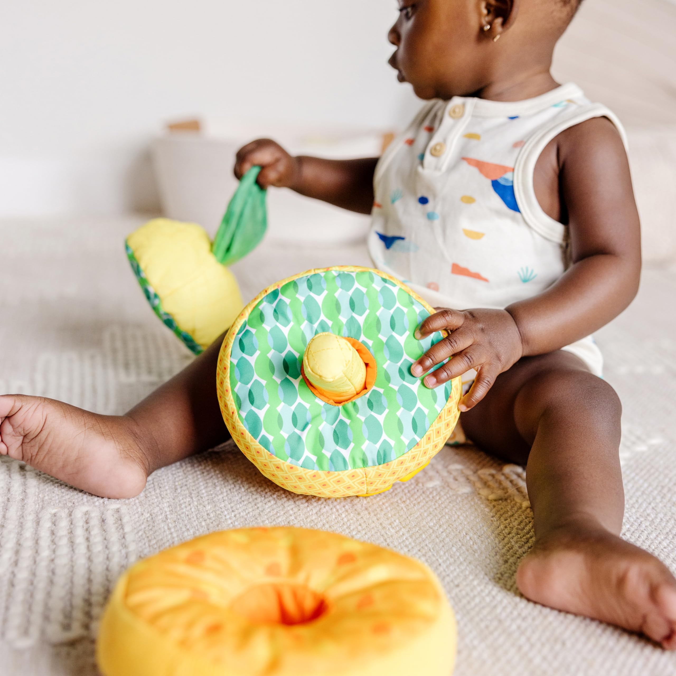 Melissa & Doug Multi-Sensory Pineapple Soft Stacker Infant Toy - Stacking Toys For Babies, Pineapple Stacking Toy For Infants