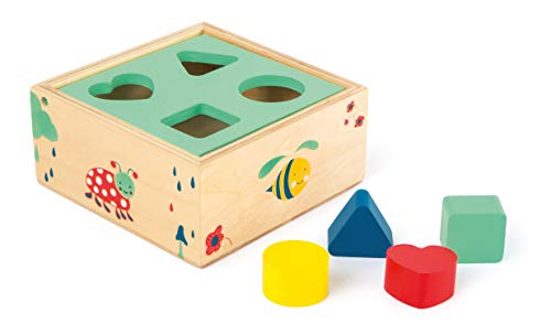 small foot wooden toys Small Foot Wooden Toys Shape-Fitting Activity Cube "Move it!" playset designed for children 12+ months, Multi (10944)