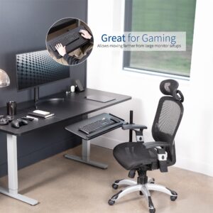 VIVO Office Chair Mounted 26 x 12 Inch Keyboard and Mouse Tray, Ergonomic Tilt, Full Motion 360 Degree Rotation, Black, MOUNT-KB08C