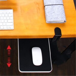 EUNOGO Under Desk Keyboard Tray Ergonomic Rotating Mouse Pad Platform Under Desk Ergonomic Wrister Mouse Pad Adjustable Computer Pad and Device Holder Extended Rotating Tray