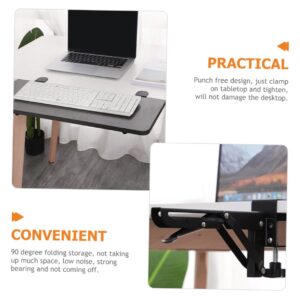 Keyboard Tray 1 Set Foldable Bracket Computer Tray Adjustable Office Desk Drawer Rail Bracket Under Desk Shelf Keyboard