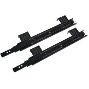 2 pcs heavy duty ball bearing slides under desk keyboard tray runners 12inch - with screws - hanging mount, 3-sections extension rails computer slides keyboard drawer slides (black 290mm(12inch))