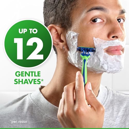 Gillette Sensor3 Sensitive Men's Disposable Razor, 12 Razors