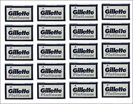 25 Gillette Platinum Double Edge Razor Blades Made in Russia