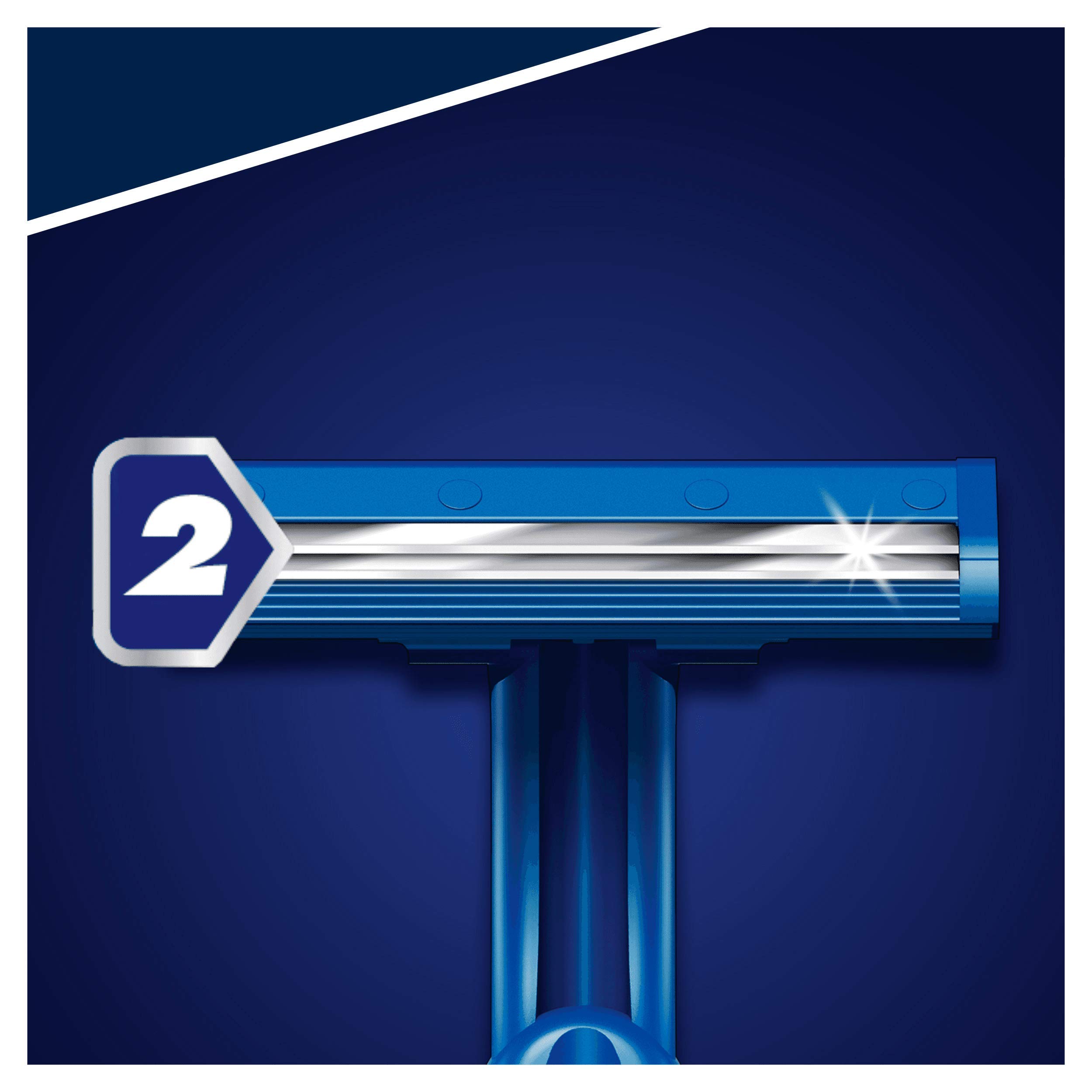 Gillette BlueII Men's Disposable Razors x 5, 2-Blades Razor, Fixed Head