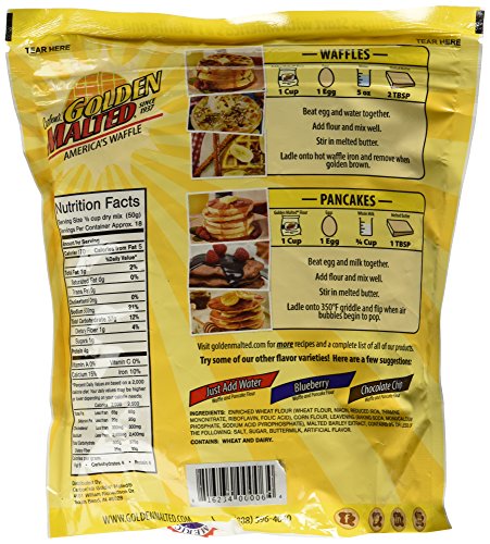 Carbon's Golden Malted Original Waffle and Pancake Flour, 32 Ounce (Pack of 3)