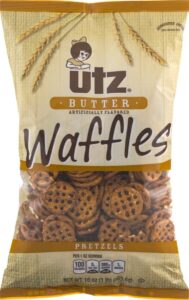 utz quality foods butter waffles pretzels, 4-pack 16 oz. bags