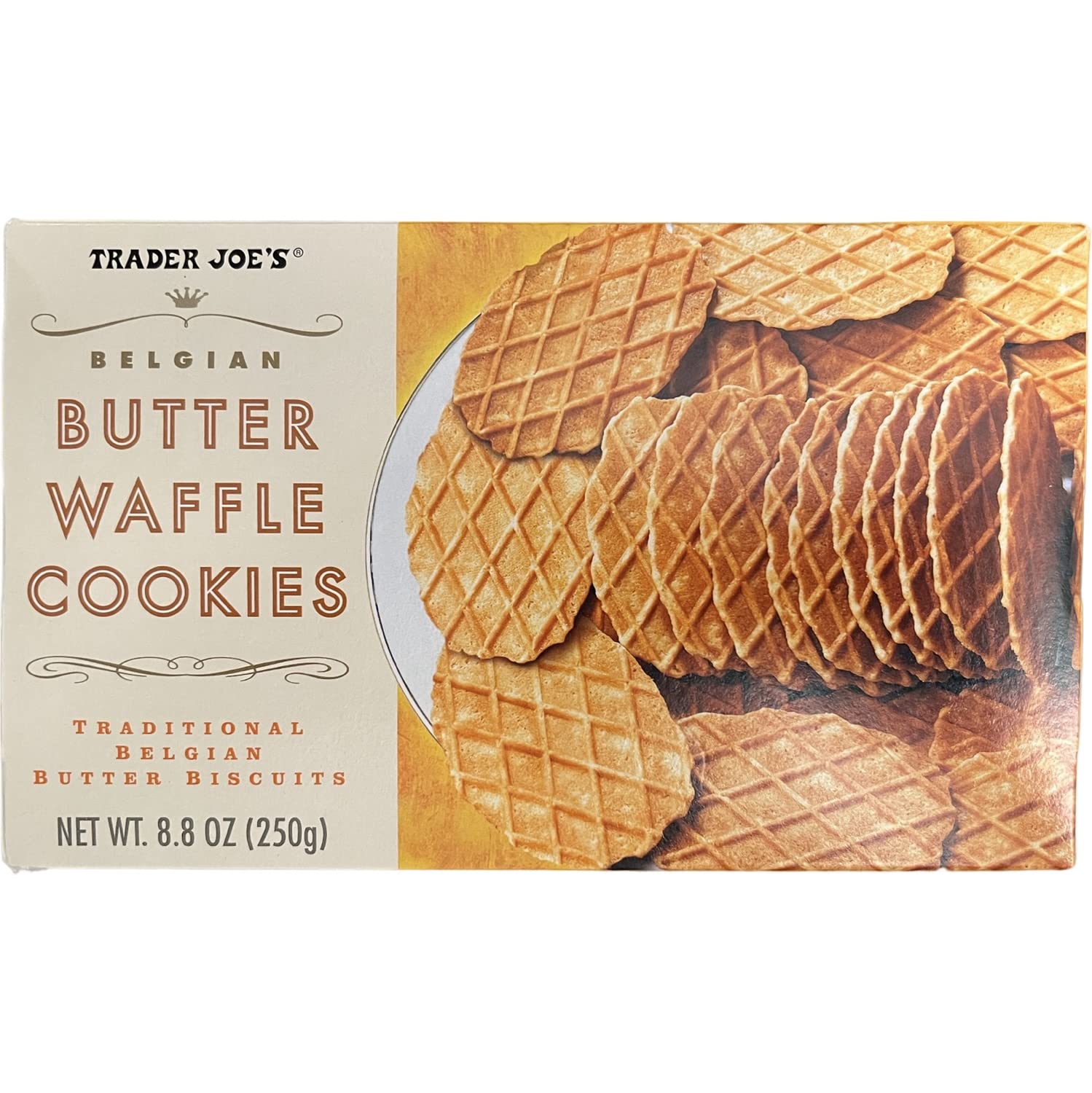 Trader Joe's Belgian Butter Waffle Cookies Traditional Belgian Butter Biscuits, 8.8 oz (Pack of 2)