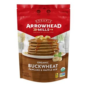 arrowhead mills organic pancake & waffle mix, 22oz, buckwheat