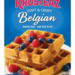 Krusteaz Light & Crispy Belgian Waffle Mix - No Artificial Flavors, Colors, or Preservatives - 28 OZ (Pack of 2) (Packaging May Vary)