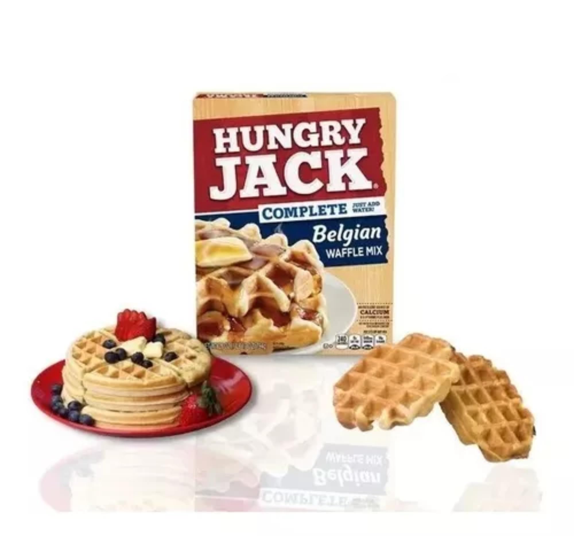 Hungry Jack Complete Belgian Waffle Mix (Pack of 3) with By The Cup Butter Spreader