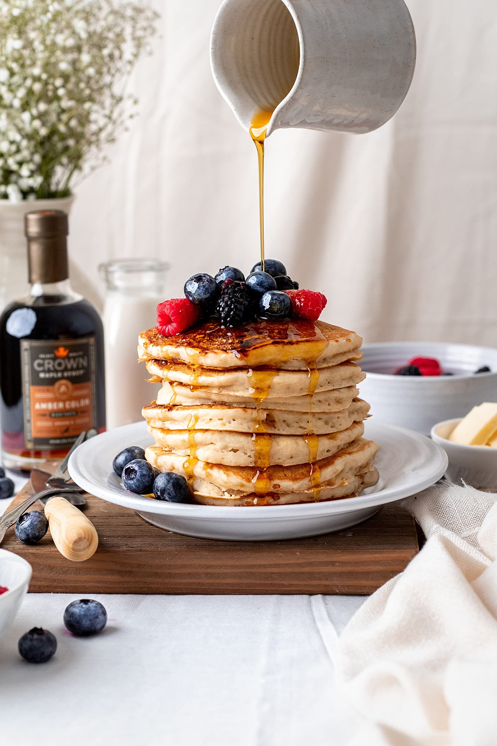 Crown Maple Amber Color, Rich Taste Organic Maple Syrup, 12.7 Fl OZ, Flavor Marinades, Cocktails, Pancakes, Squash & Bacon