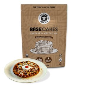 living prana basecakes gluten-free buckwheat organic pancake & waffle mix plant based just-add-water (12oz)