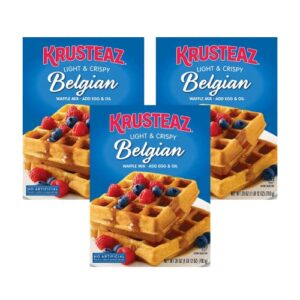 Krusteaz Light & Crispy Belgian Waffle Mix No Artificial Flavors, Colors, or Preservatives 28 Ounce (Pack of 2)