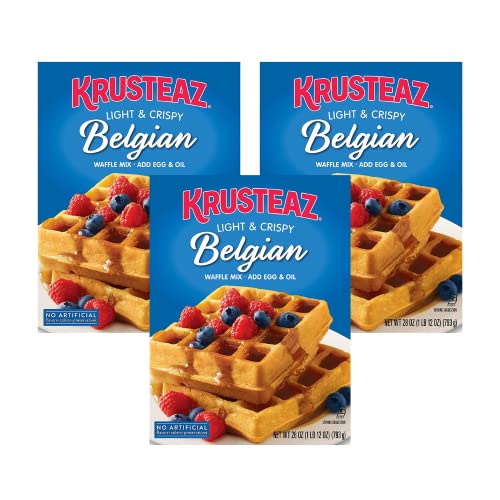 Krusteaz Light & Crispy Belgian Waffle Mix No Artificial Flavors, Colors, or Preservatives 28 Ounce (Pack of 2)