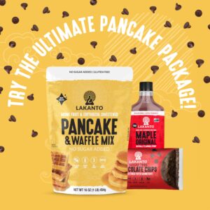 Lakanto Pancake and Waffle Mix - Sweetened with Monk Fruit Sweetener and Erythritol, Breakfast, Flapjacks, Almond Flour, Low Net Carbs, Gluten Free, Keto Diet Friendly - 16 oz