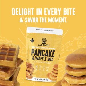 Lakanto Pancake and Waffle Mix - Sweetened with Monk Fruit Sweetener and Erythritol, Breakfast, Flapjacks, Almond Flour, Low Net Carbs, Gluten Free, Keto Diet Friendly - 16 oz