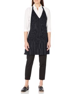 uncommon threads womens v-neck formal apron, pin stripe, one size us