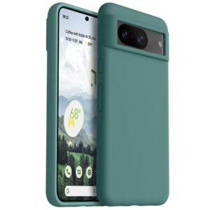 otofly designed for pixel 8 case, [military-grade drop protection][anti-scratch microfiber lining] silicone slim thin shockproof phone case for google pixel 8 (pine green)