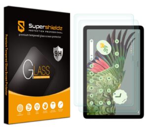 supershieldz (2 pack) designed for google pixel tablet (11 inch) screen protector, (tempered glass) anti scratch, bubble free