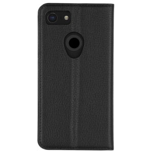 case-mate - google pixel 3 xl - leather folio wallet - black leather