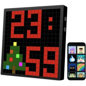 neonawall led pixel display, pixel art with 32 x 32 led panel display app control custom text pattern animation for gaming room decor, digital clock, christmas gifts