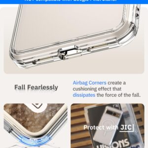 LONLI JIC - for Pixel 8 Pro Case - Tough Clear Protective Phone Case - [Built-in Magnets for Magsafe] - [10 FT Drop Protection]