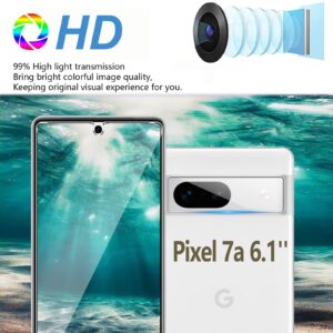 [4+4 Pack] Glass Screen Protector for Google Pixel 7a, 9H Tempered Glass, Ultrasonic Fingerprint Compatible, HD Clear Case Friendly for Google Pixel 7a 5G Glass Screen Protector