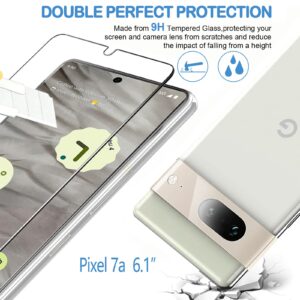 [4+4 Pack] Glass Screen Protector for Google Pixel 7a, 9H Tempered Glass, Ultrasonic Fingerprint Compatible, HD Clear Case Friendly for Google Pixel 7a 5G Glass Screen Protector