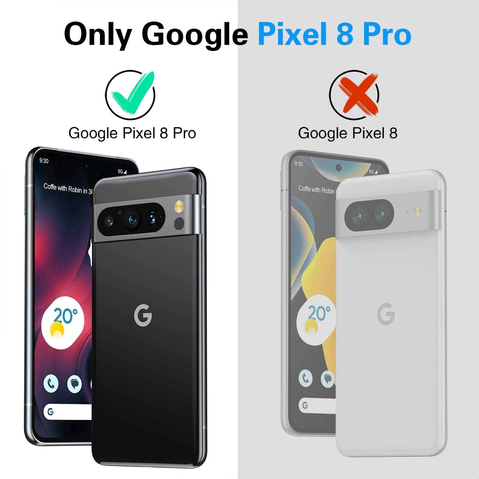 Bestcellcase for Google Pixel 8 Pro Case, [Built-in Rotatable Kickstand Ring & Slide Camera Protector] Heavy Duty Protection Shockproof Dual Layer Phone Case for Pixel 8 Pro 2023 - Black