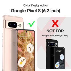 TAURI [5 in 1 Designed for Google Pixel 8 Case Clear, [Not Yellowing] with 2 Tempered Glass Screen Protector + 2 Camera Lens Protector, [Military Grade Drop Protection] Slim for Pixel 8 Phone Case