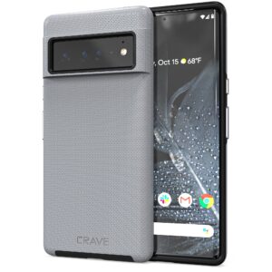 crave dual guard for google pixel 6 pro, shockproof protection dual layer case for google pixel 6 pro - slate