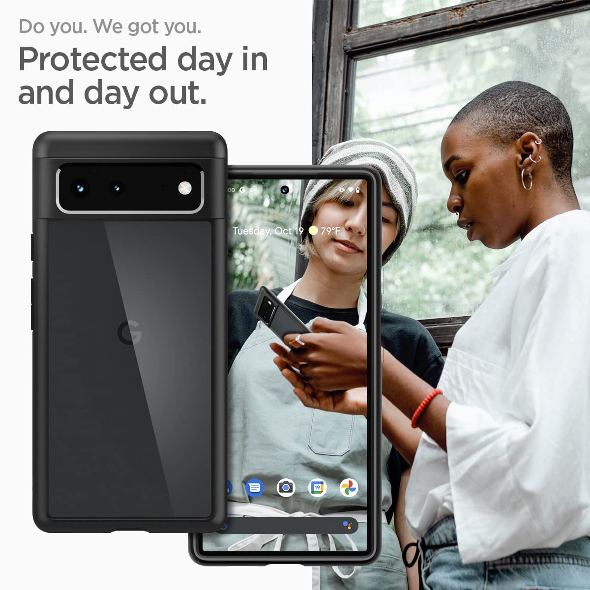 Spigen Ultra Hybrid Designed for Google Pixel 6 Case (2021) - Matte Black