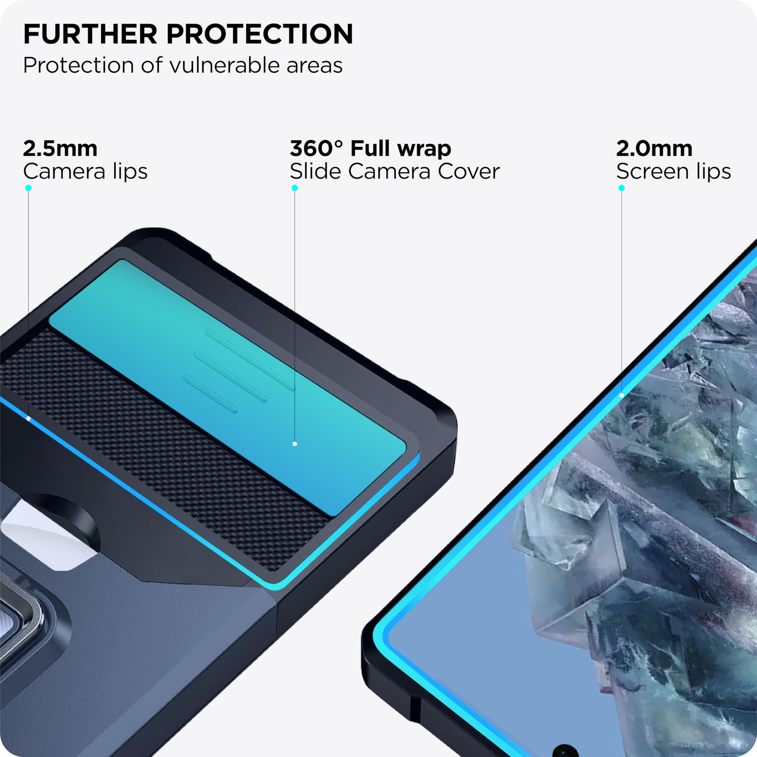 𝟐𝟎𝟐𝟑 𝗡𝗘𝗪 Google Pixel 8 Pro Case with Slide Camera Cover and Card Holder - Wireless Charging Compatible Pixel 8 Pro Wallet Case with Magnetic Kickstand (Blue)