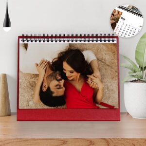 Personalized Custom Desk Calendar 2024 with Your Photo, Monthly 13 Pictures Calendar DIY Gift for School, Office, Home Use (Horizontal 8.3'' x 6.7'')