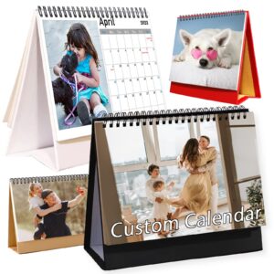 custom desk calendar 2023/2024 personalized calendar with your own pictures 12 months for office home family desktop photo album 8.3" x 6.7"