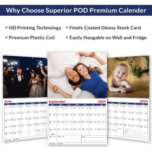 Custom Photo Wall Calendar 2024-2025 for Home & Office - Print 13 Memories & Make Your Own Personalized Calendar from July 2024 to June 2025 - Gift