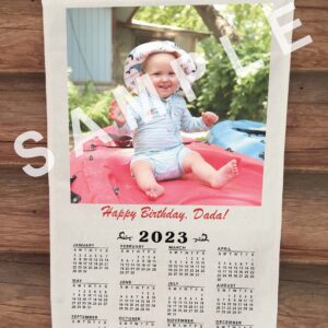 Personalized Photo Cloth Calendar, Photo W/Caption, 12 months calendar from Jan. 2024 - Dec. 2024, Perfect for gifts, office, and home