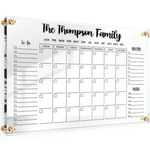 personalized custom ultra clear acrylic calendar for wall monthly family dry erase large monthly planner board premium plexiglass modern design guardmate usa